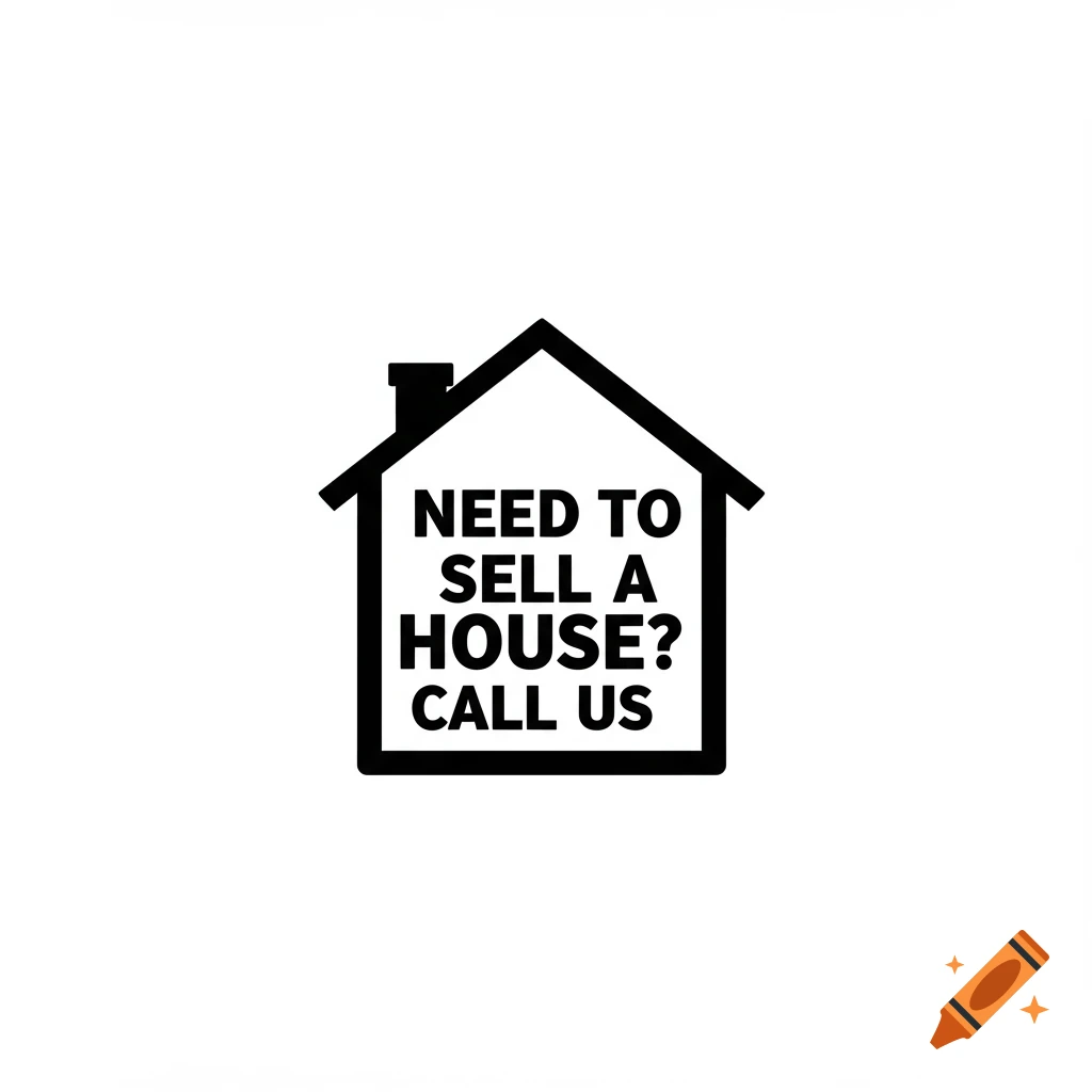 House logo with 'Need to sell a house call us' text on Craiyon