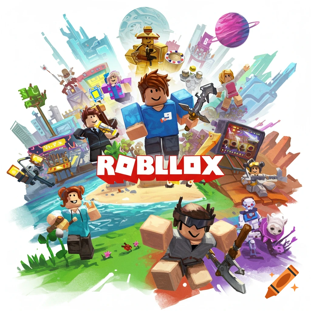 Four blocky characters resembling Roblox avatars, including a knight ...