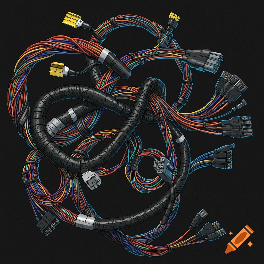Terminals with complicated wire harness on Craiyon