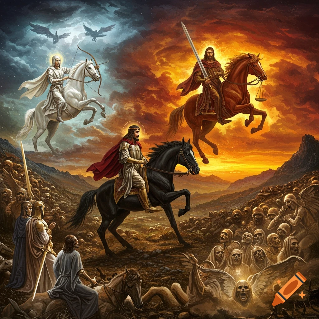 The Four Horsemen of the Apocalypse: Conquest, War, Famine, and Death ...