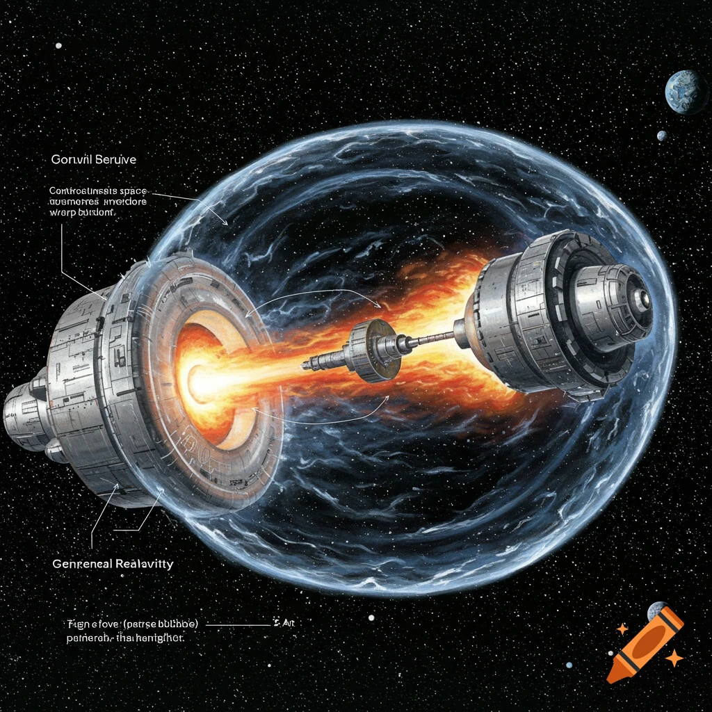 Concept of warp drive technology on Craiyon