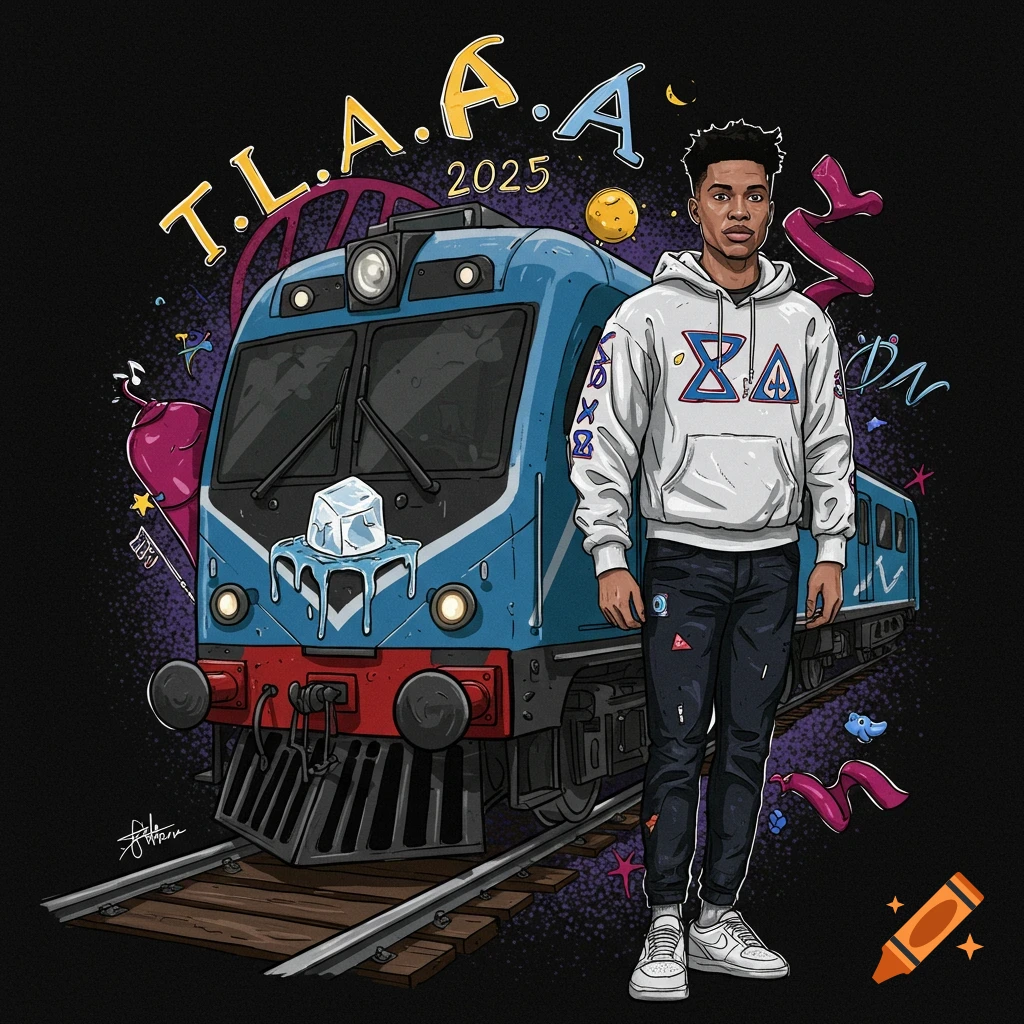 Train design with Alpha Phi Alpha theme, 90s style on Craiyon