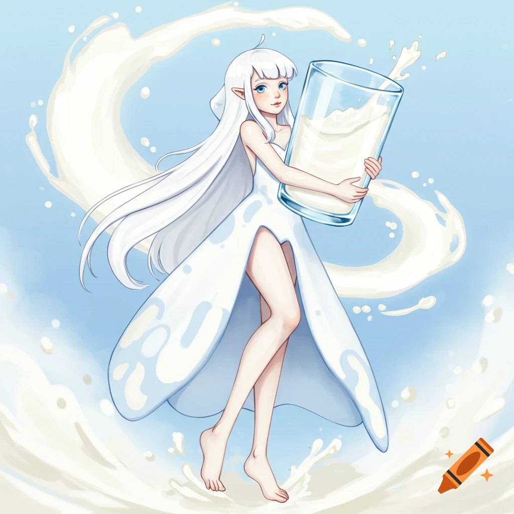 Gijinka of milk on Craiyon