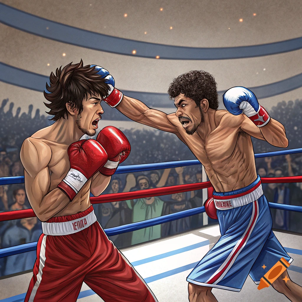 Trump and Biden boxing on Craiyon