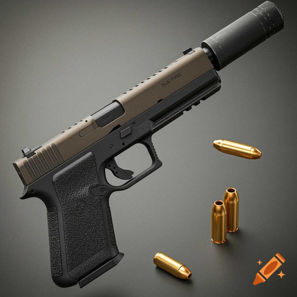 Sig M400 SDI X-Series AR pistol with Surefire RC2 suppressor on Craiyon