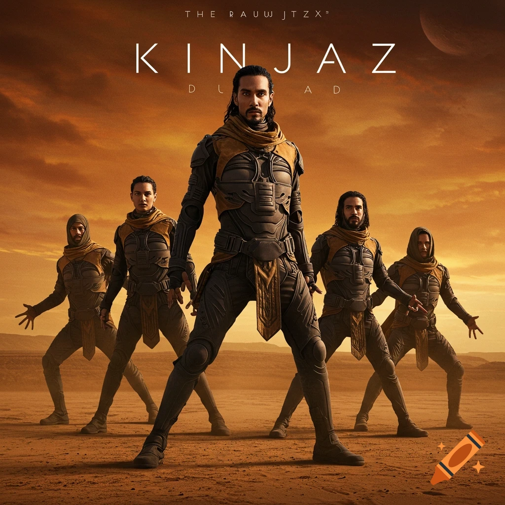 Kinjaz dance crew movie poster in the style of Dune on Craiyon