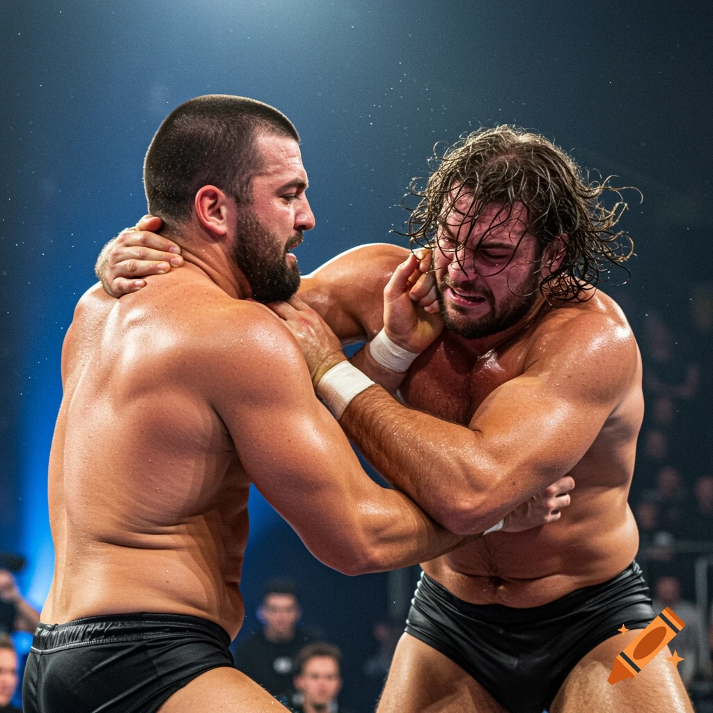Men wrestling on Craiyon