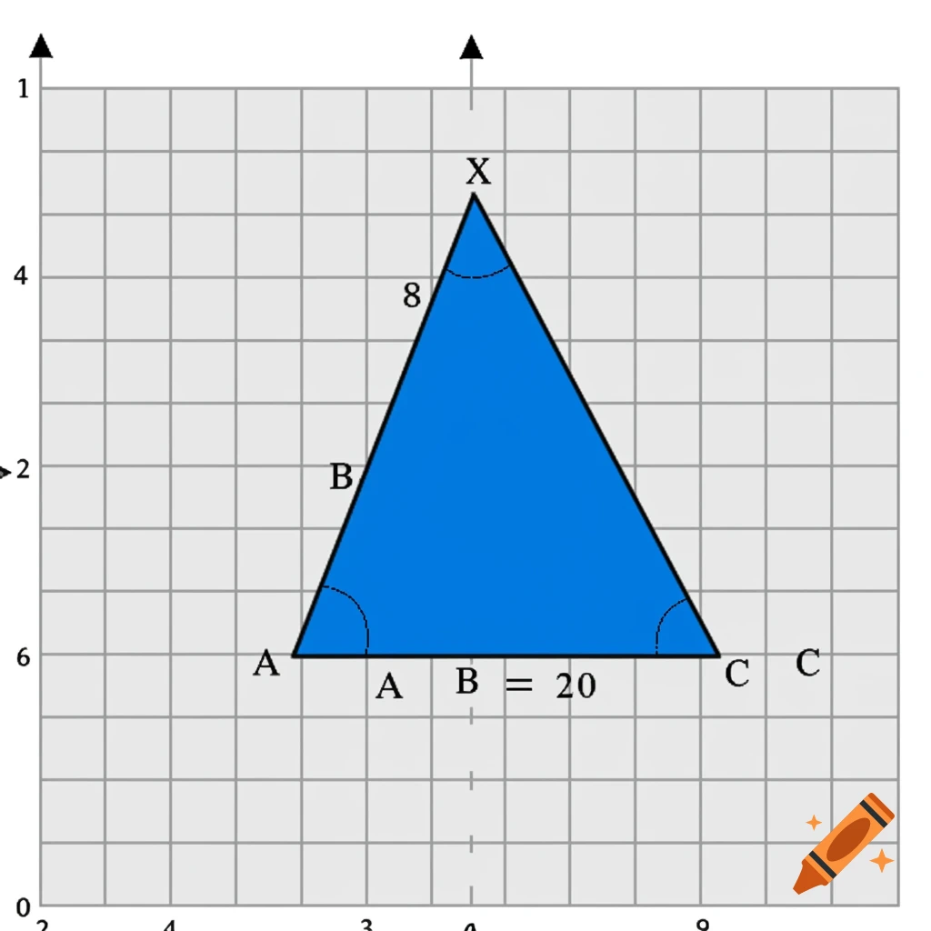 Coordinate grid with triangle ABC on Craiyon