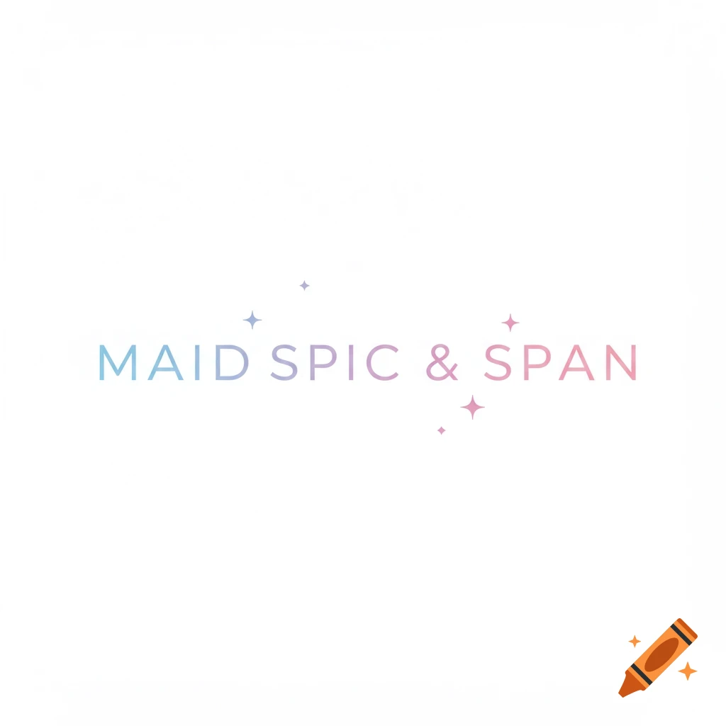 Maid Spic & Span logo, cleaning and cozy design on Craiyon