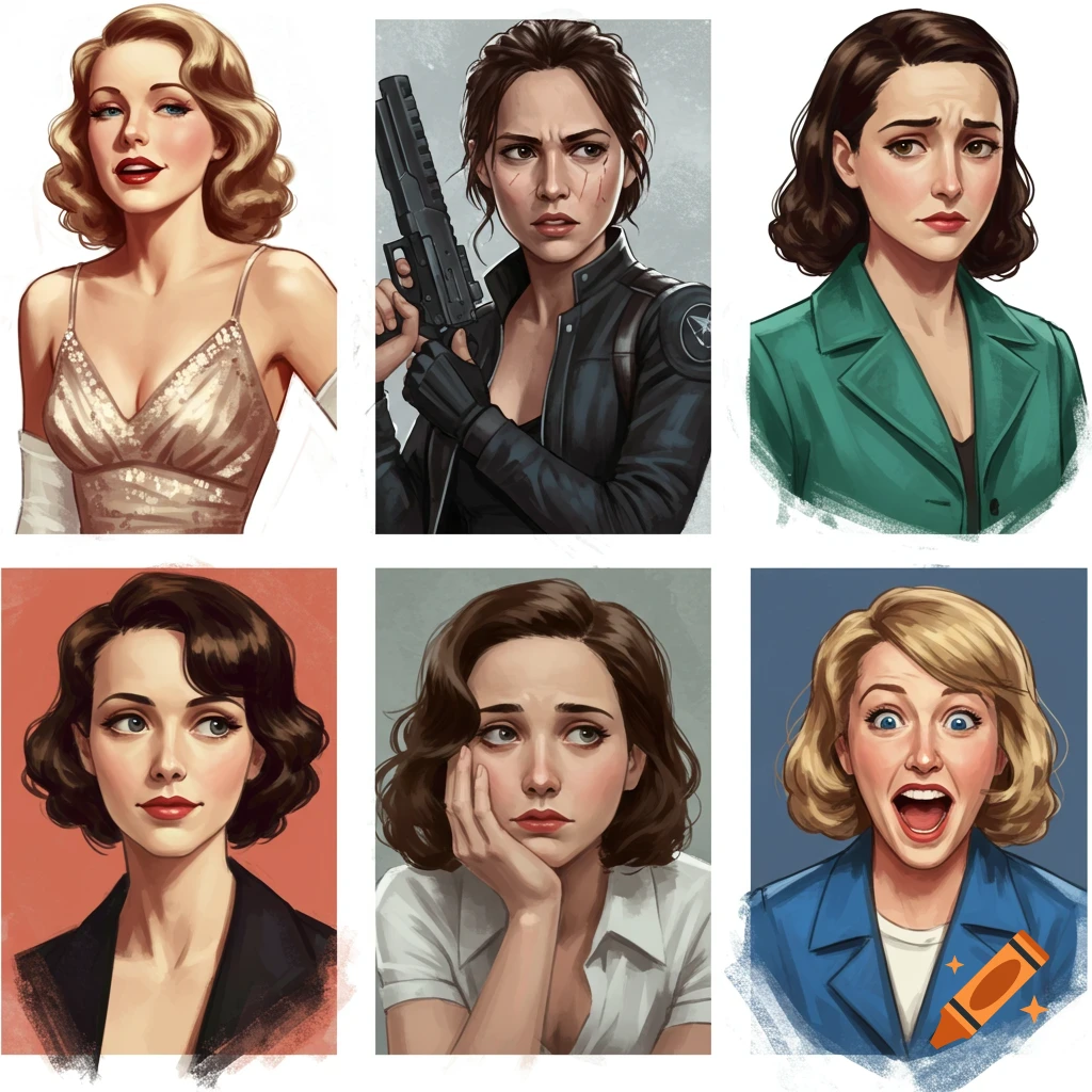 Female film roles image generation prompt request for images sized ...