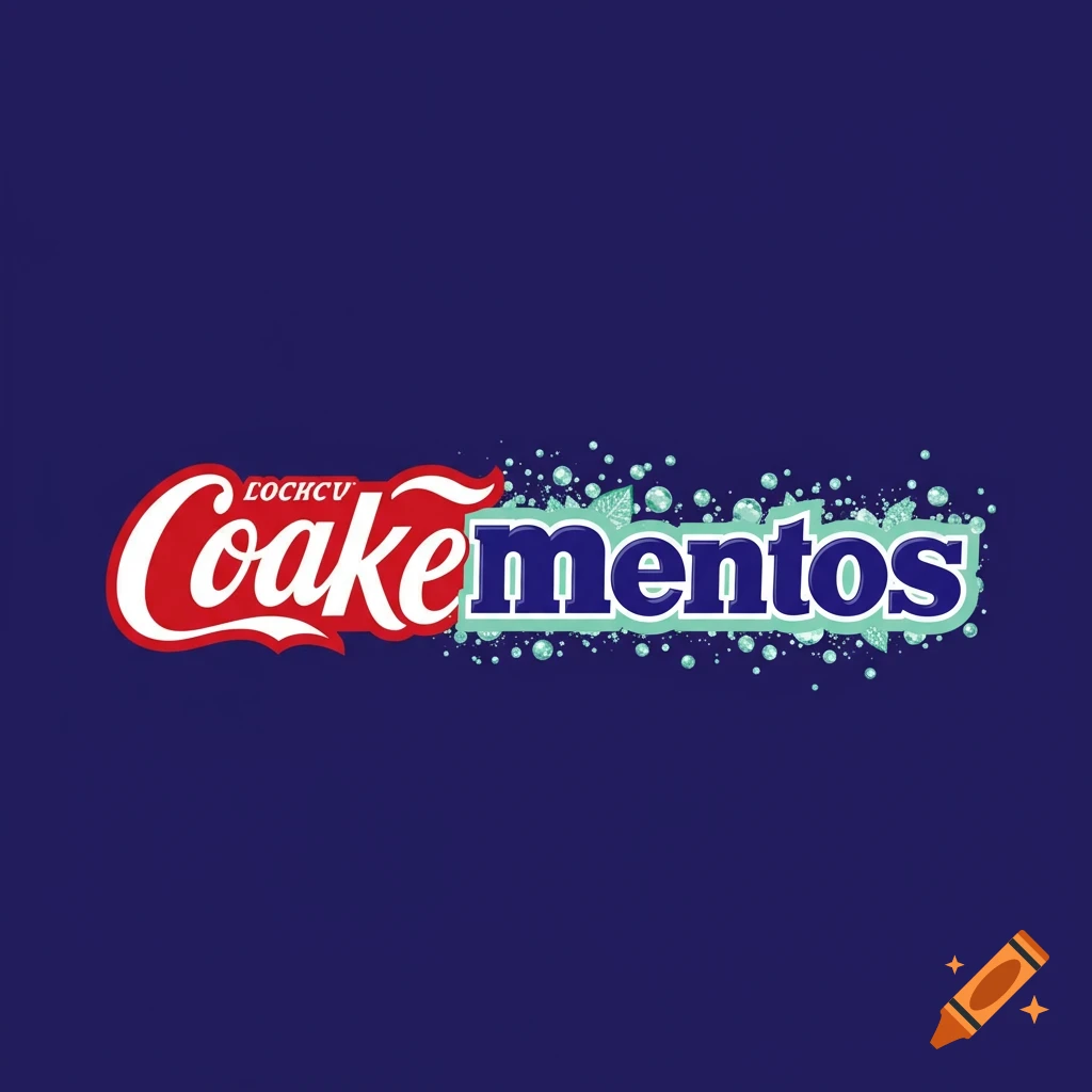 Coca-Cola and Mentos collaboration logo design incorporating brand ...