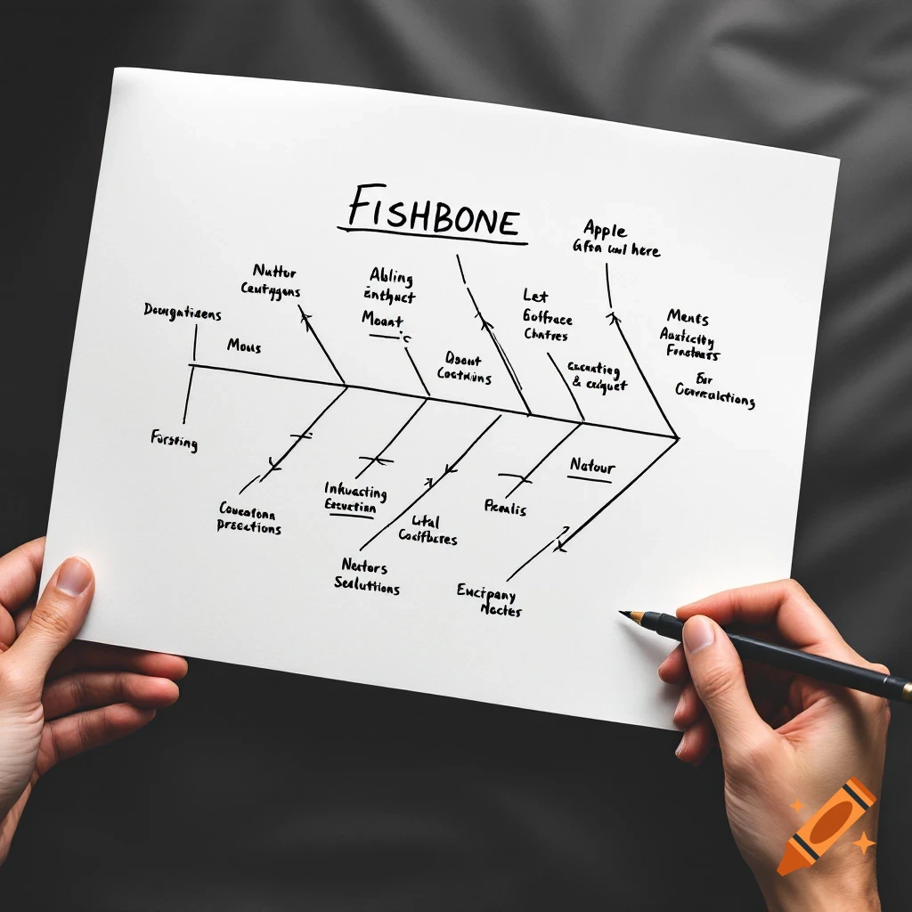Hand-drawn fishbone diagram example from Apple Inc., photographed. on ...