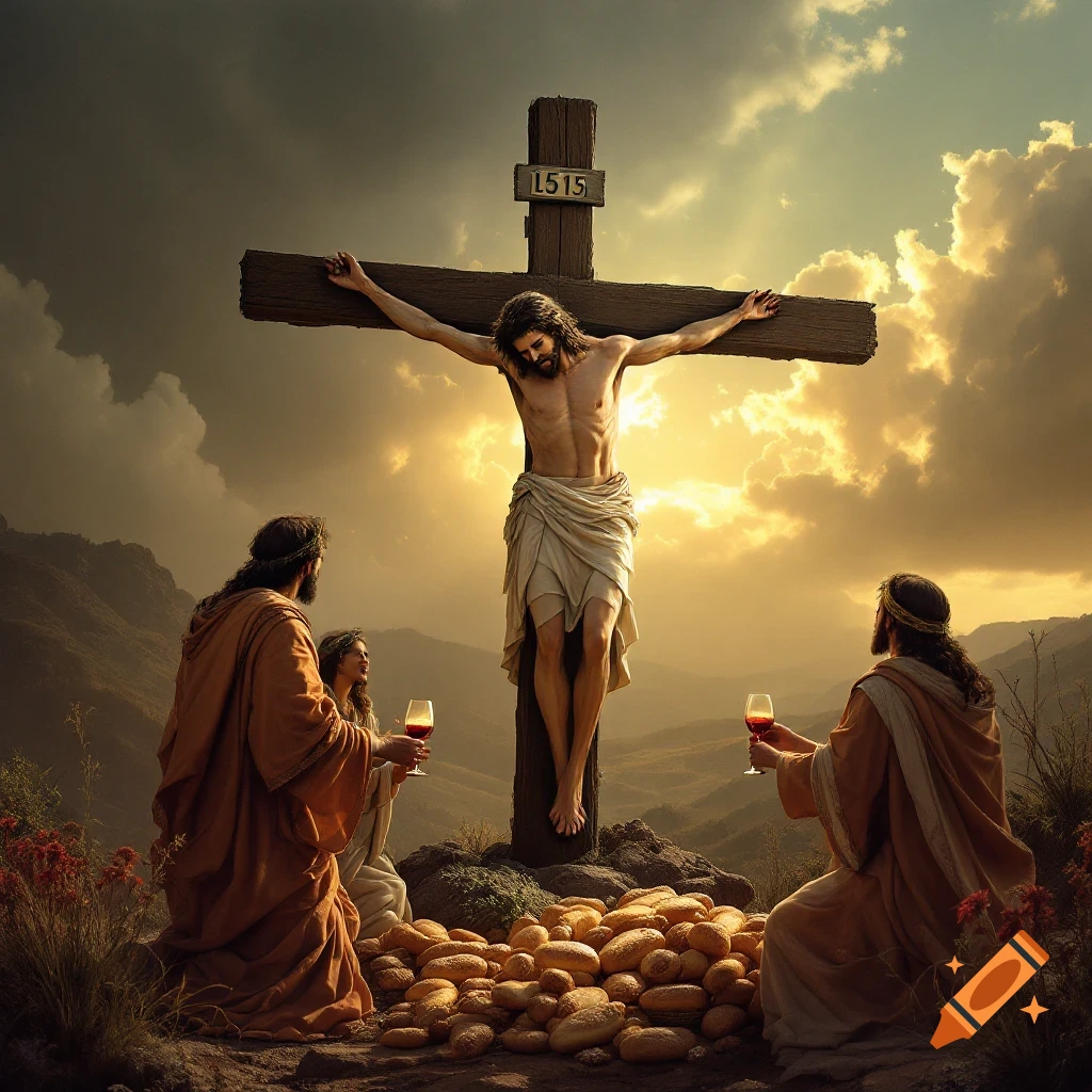 Photorealistic image commemorating Holy Week, toothed Christ by the ...