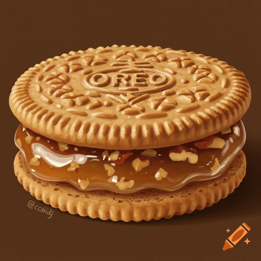 A black Oreo cookie package with Character.AI logo and text, featuring ...