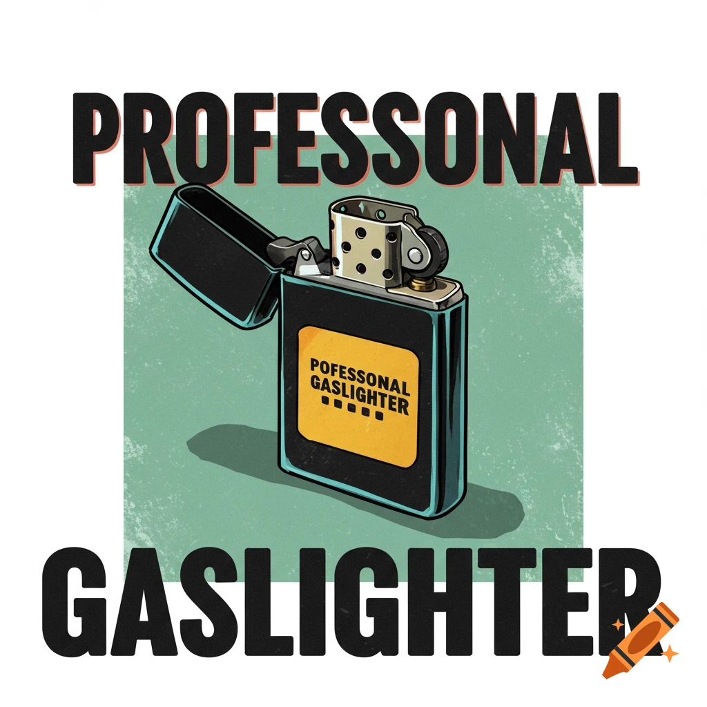 Gas lighter with the text 'professional gaslighter' in a meme template ...