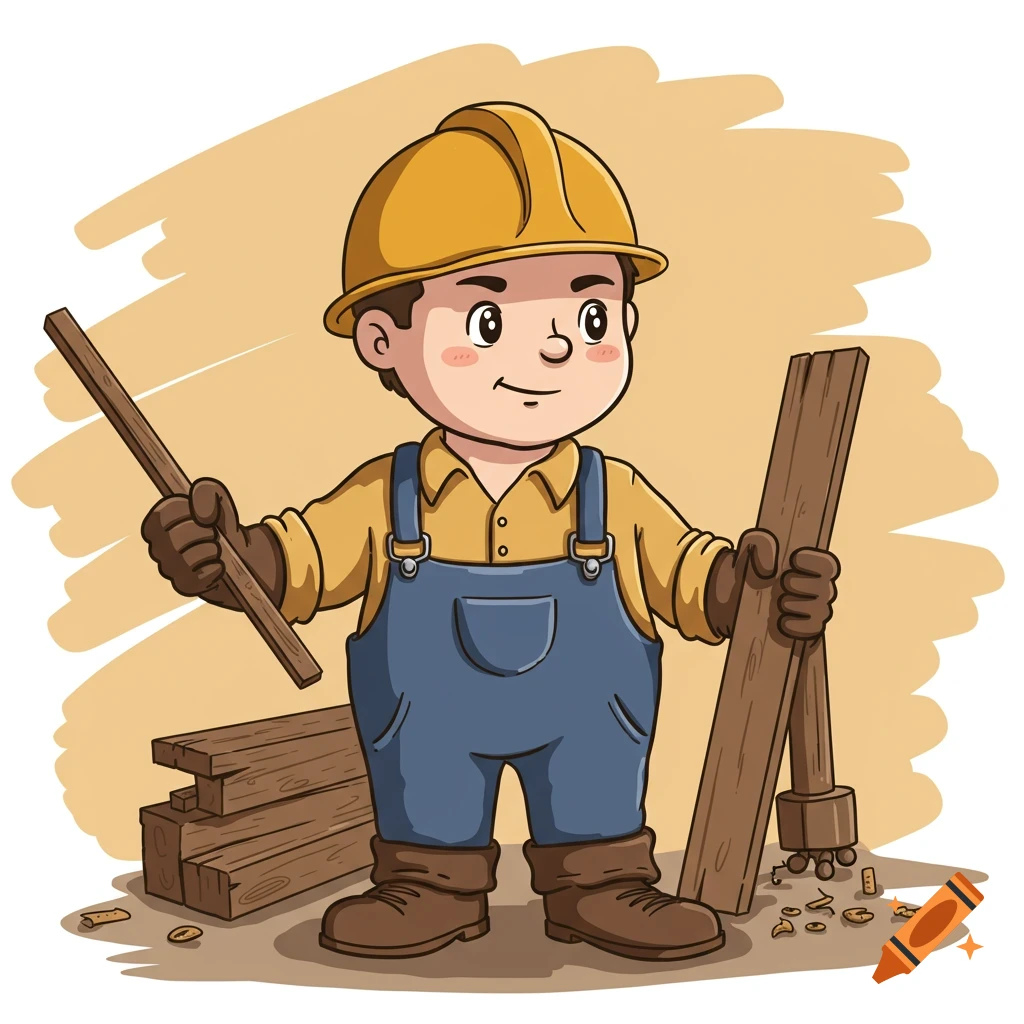 Cartoon carpenter on Craiyon