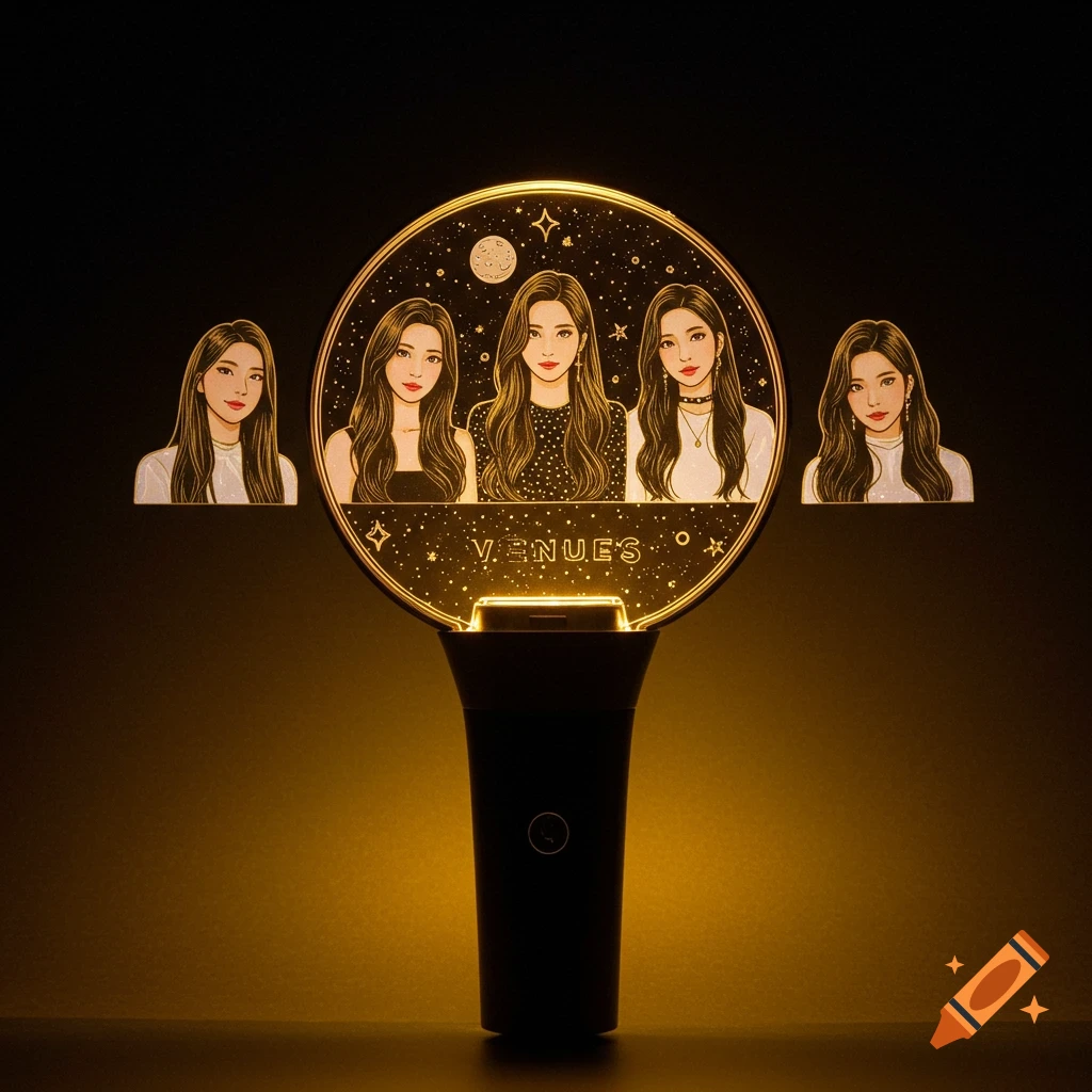 3D K-pop light stick for Venus, galaxy vibe with gold and other colors ...