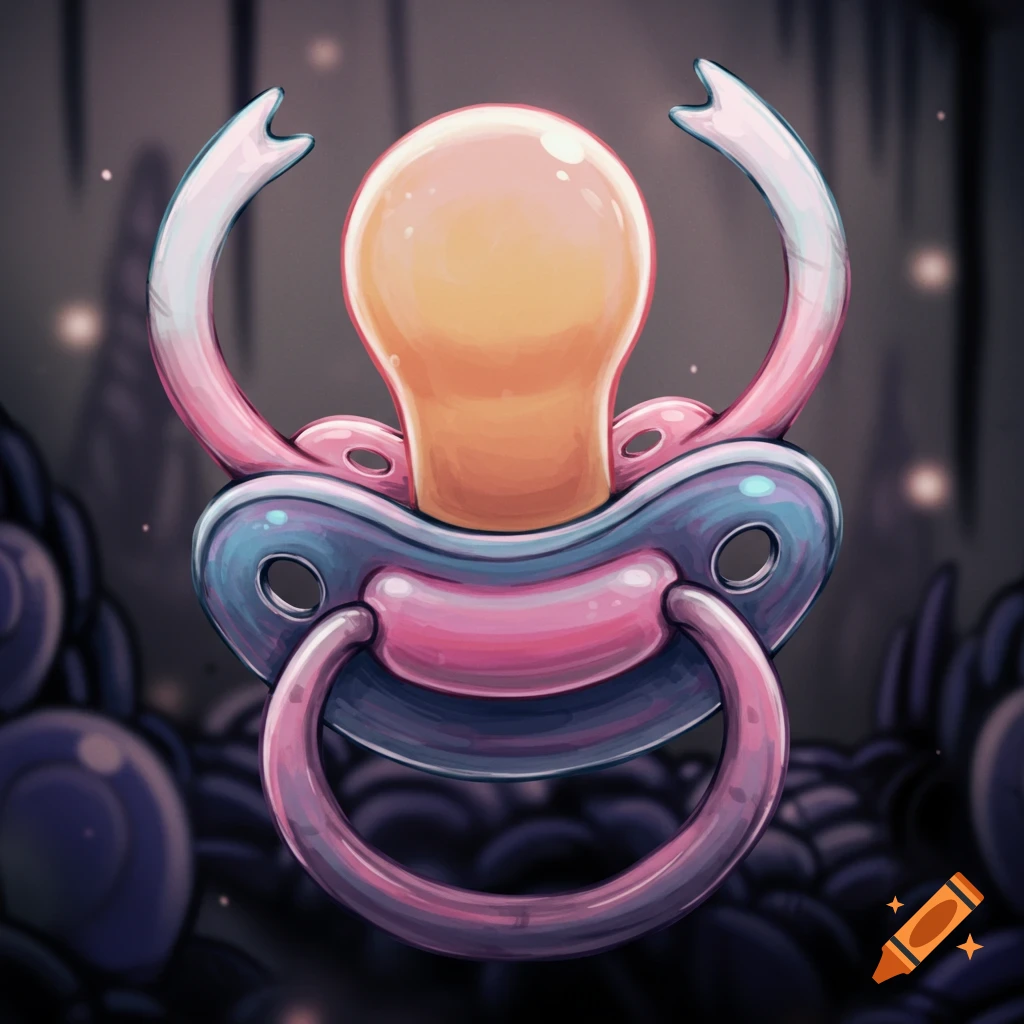 Pacifier in Hollow Knight art style on Craiyon