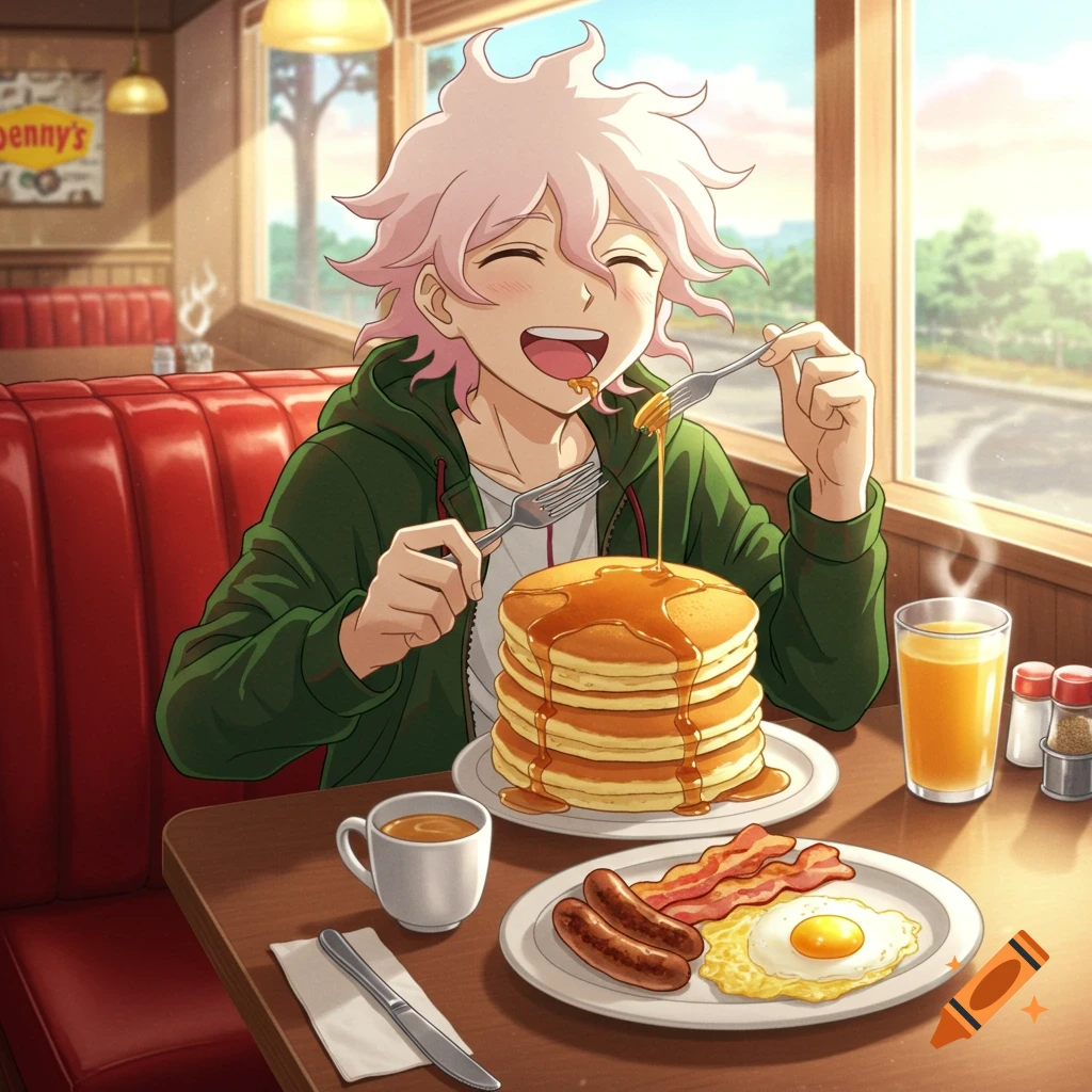 Anime portrait of a pink-haired girl smiling and holding candy on Craiyon