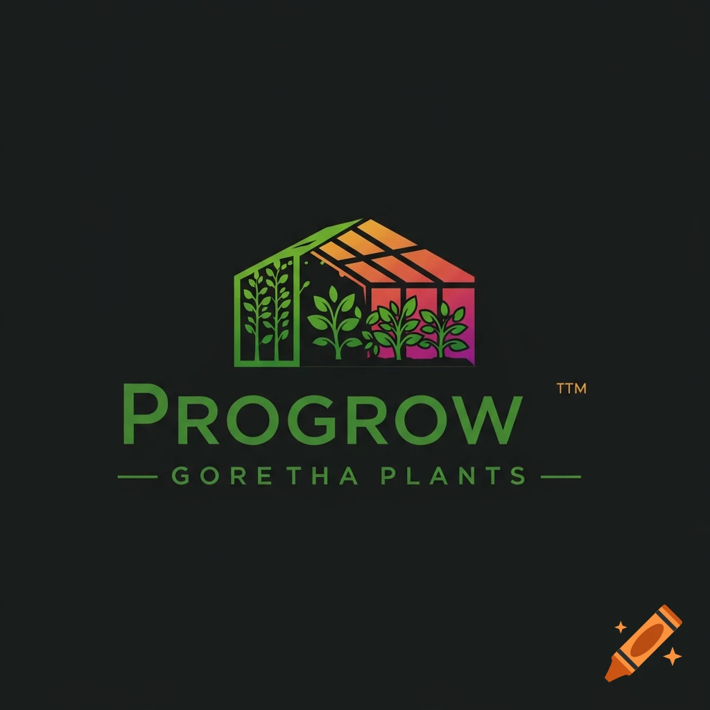 Progrow Greenhouse logo with 'More than Plants' slogan on Craiyon