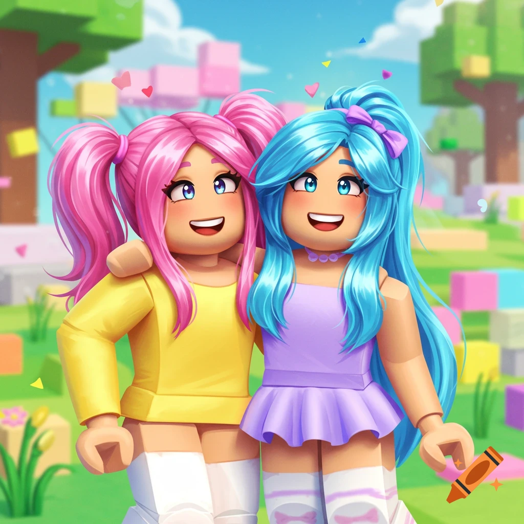 Cheerleaders in purple Roblox uniforms on Craiyon