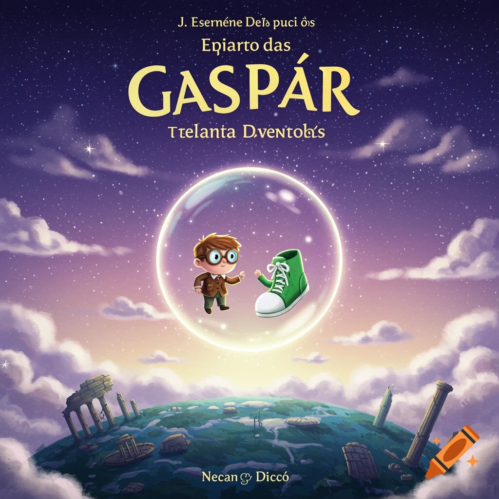 Children's book cover illustration with bubble, characters, and dreamy ...