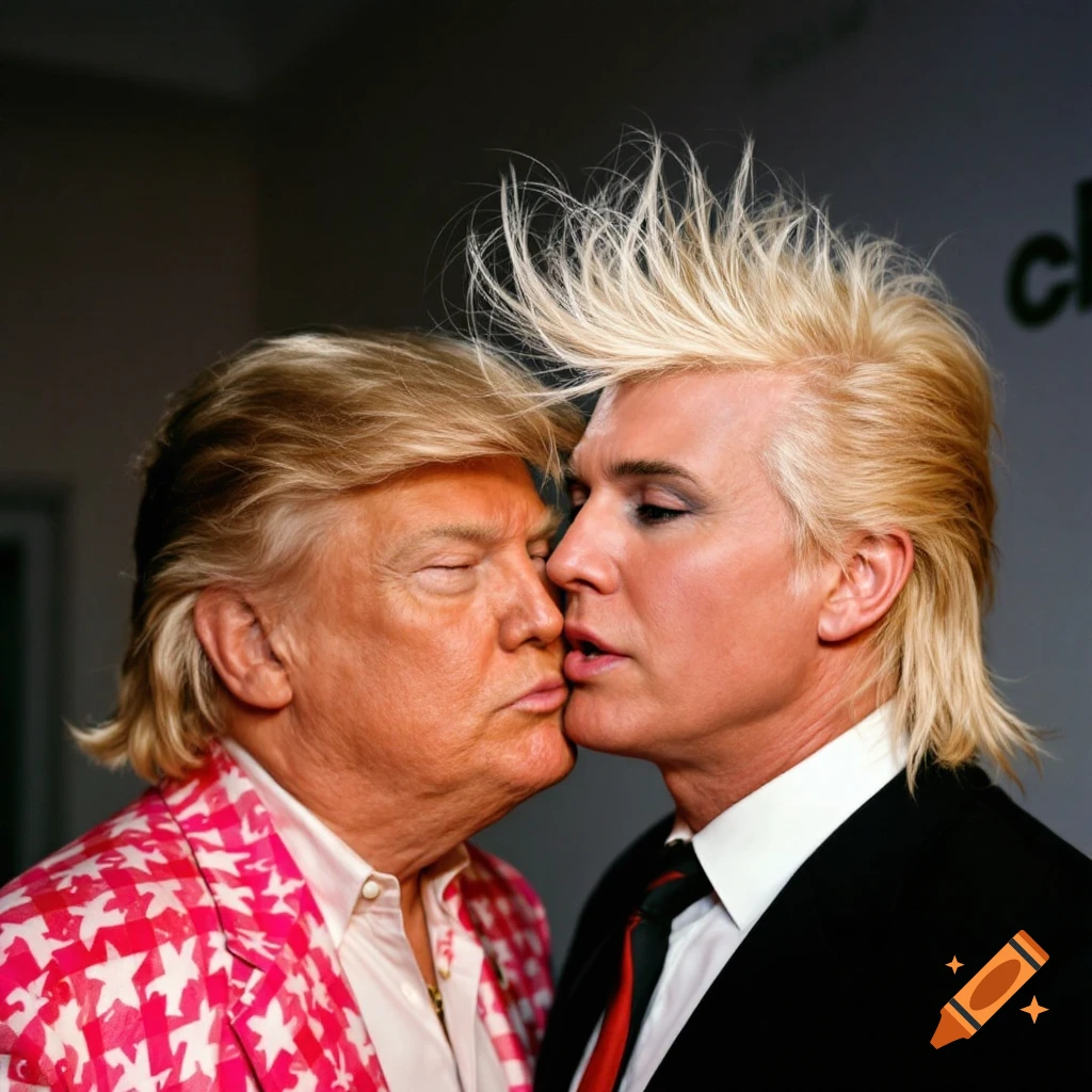 Donald Trump with Billy Idol hairstyle on Craiyon