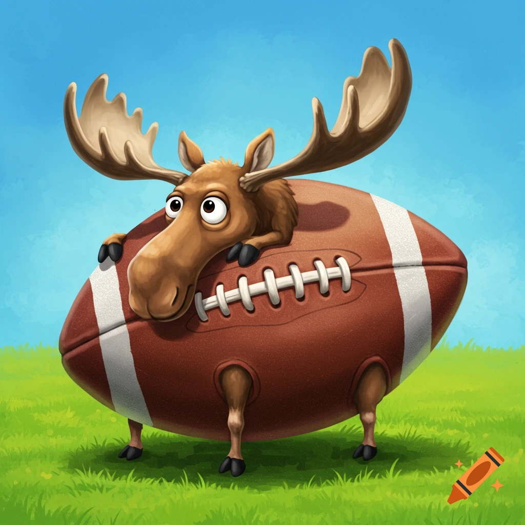 Moose with a football body on Craiyon