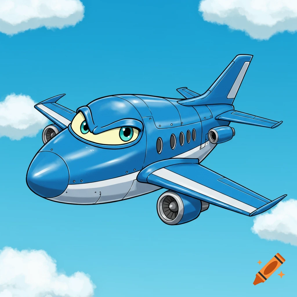 Cartoon Airplane And Globe