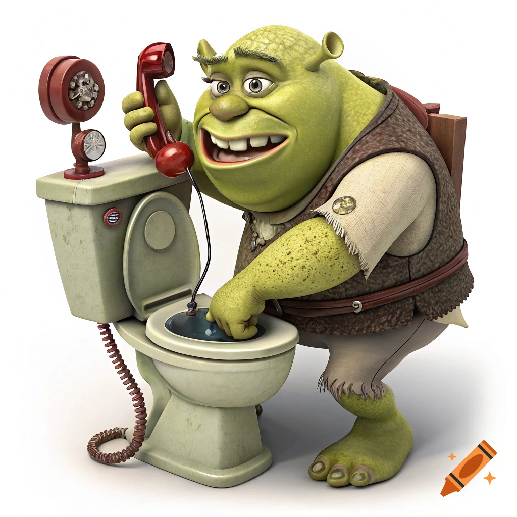 Shrek Skibidi toilet emoji on Craiyon
