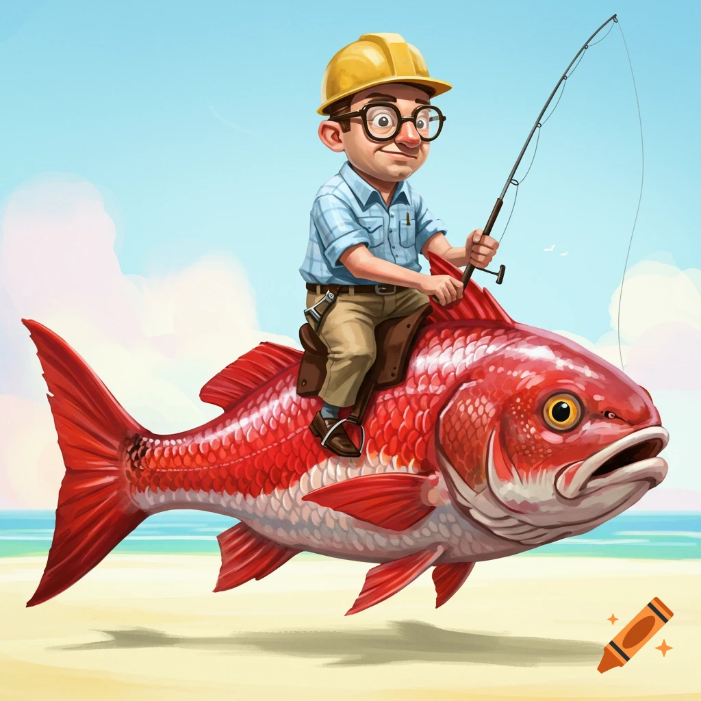 A smiling woman holds a fish and a fishing rod on a boat in the ocean ...