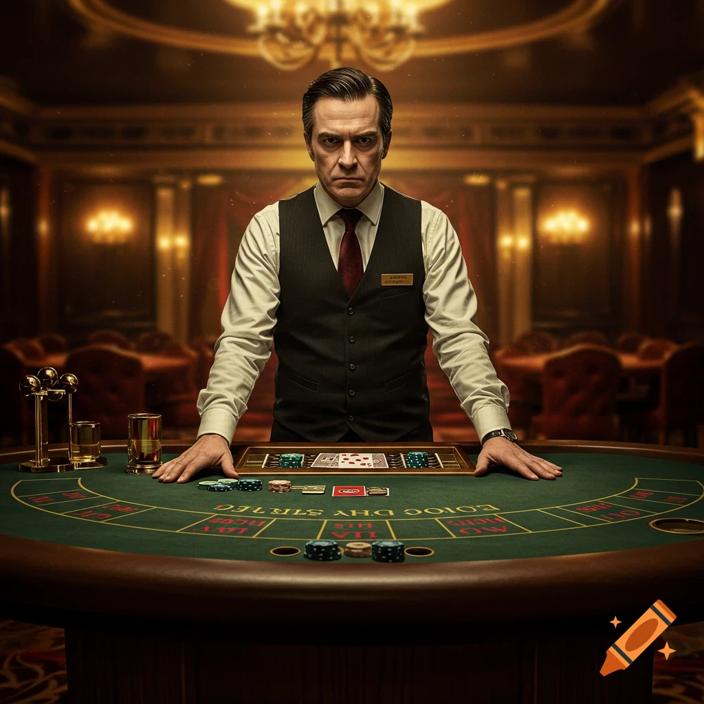 People playing craps at a casino table with green felt and scattered ...