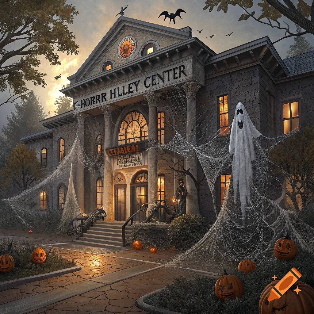 Witch's home in the woods, old Halloween design on Craiyon