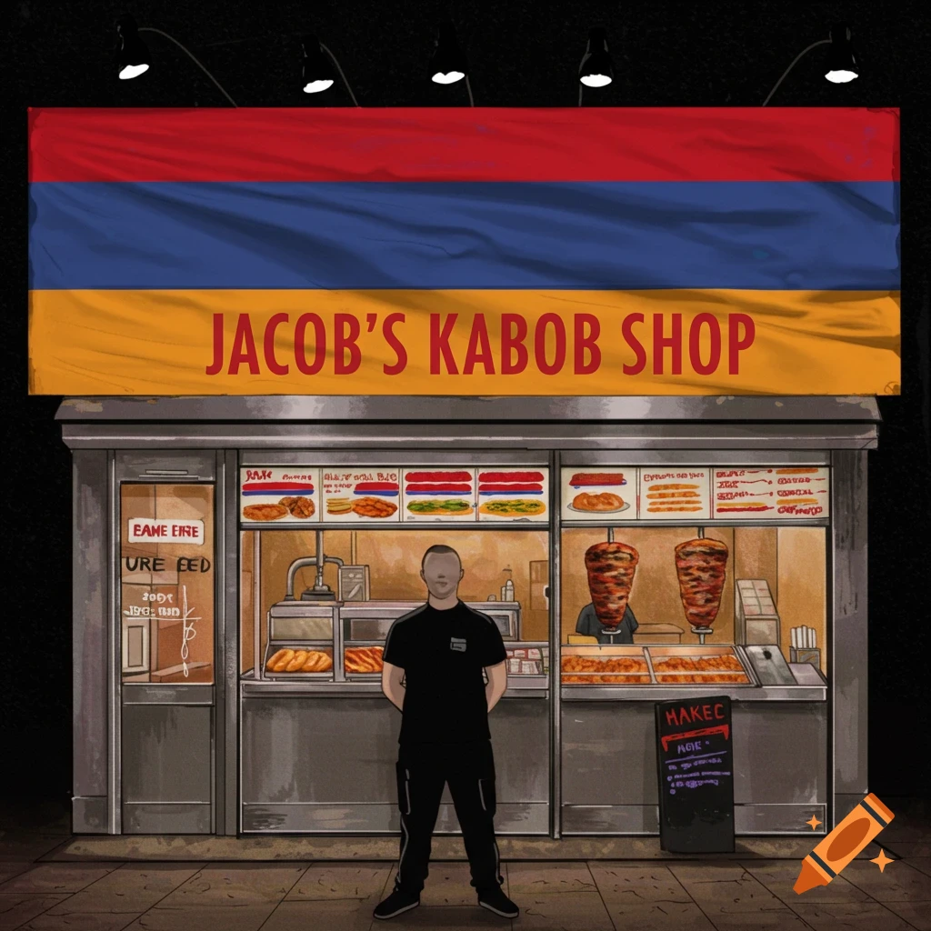 Armenian kebab shop called Jacob's Kabob Shop on Craiyon