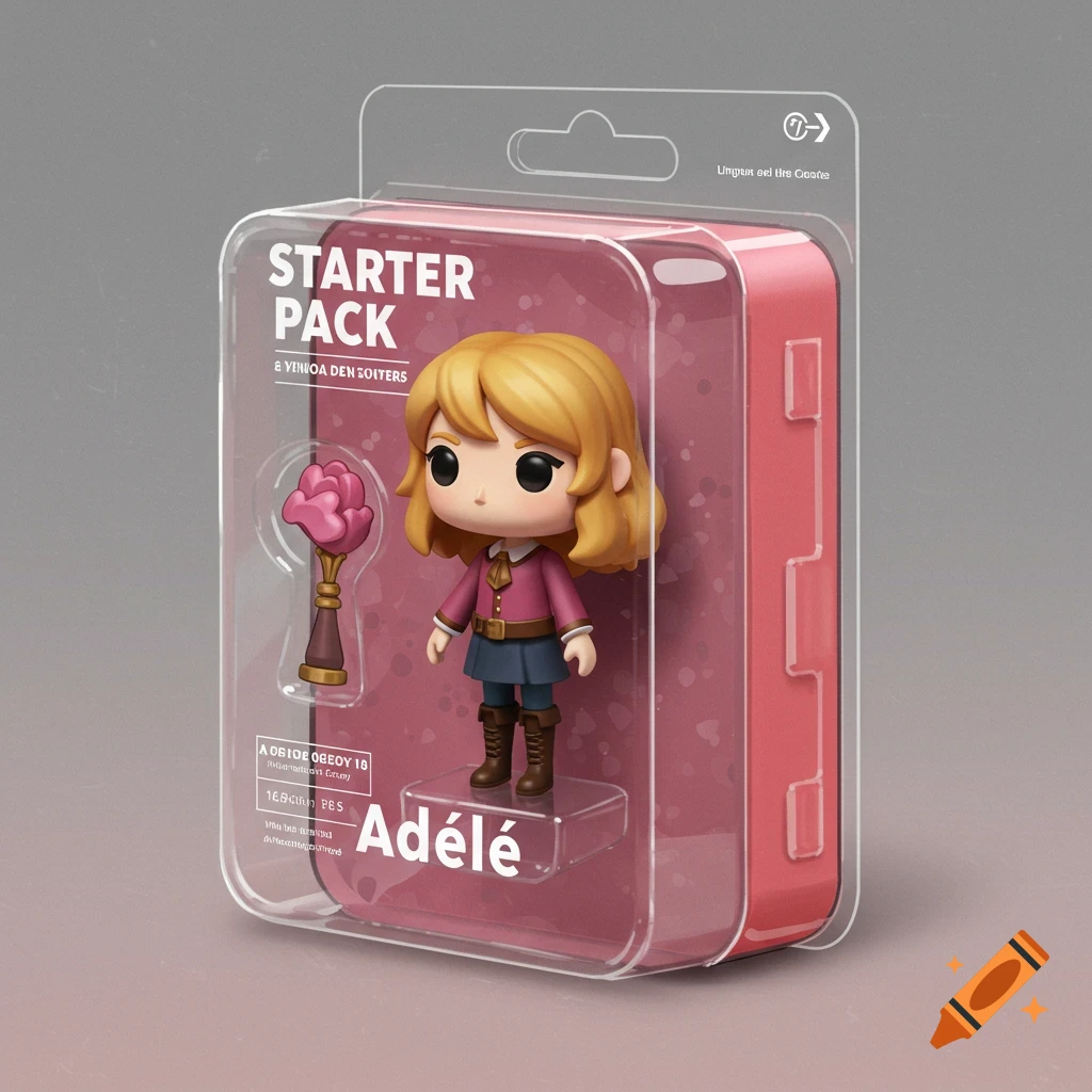 Starter Pack collectible figure in clear plastic packaging with pink ...