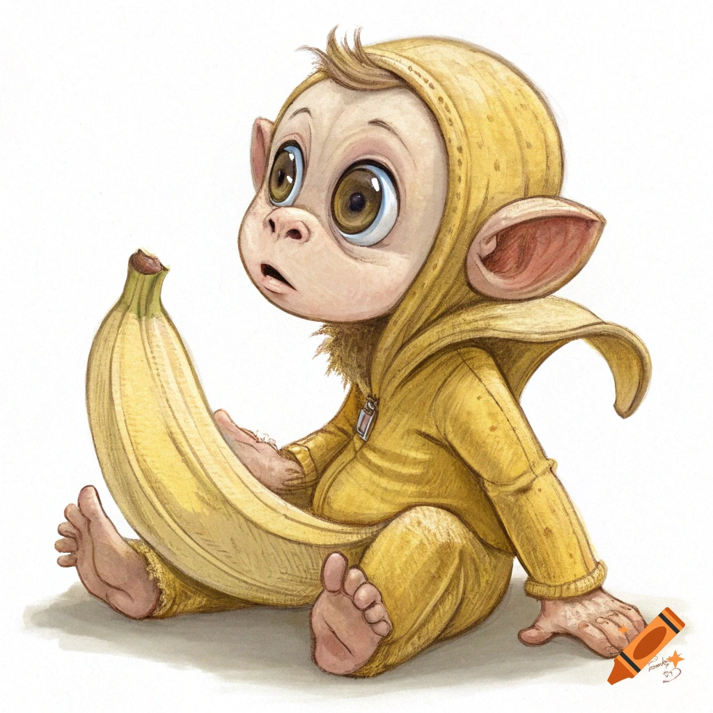 A baby that is part human and part banana on Craiyon