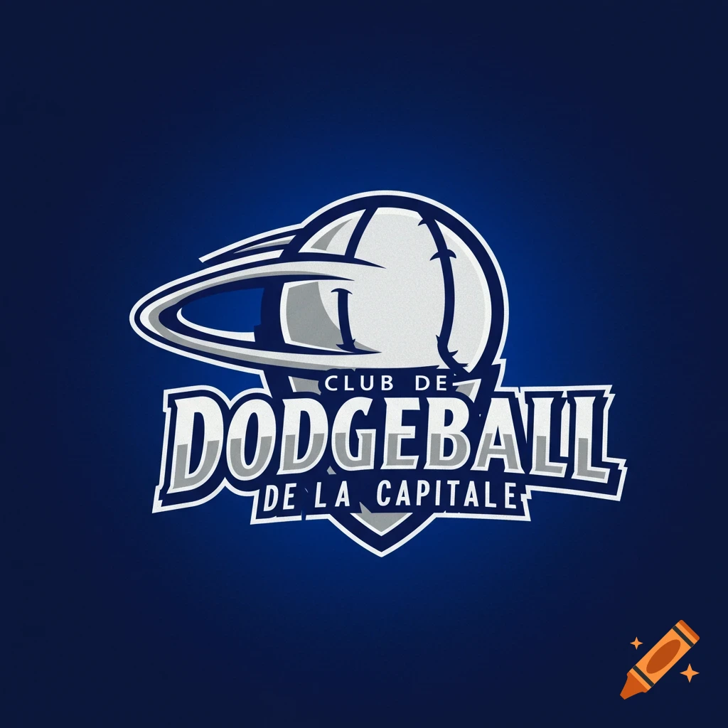 Club de Dodgeball de la Capitale logo with Québec Colors on Craiyon