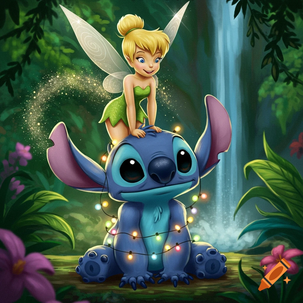 Peter Pan and Tinker Bell crying on Craiyon