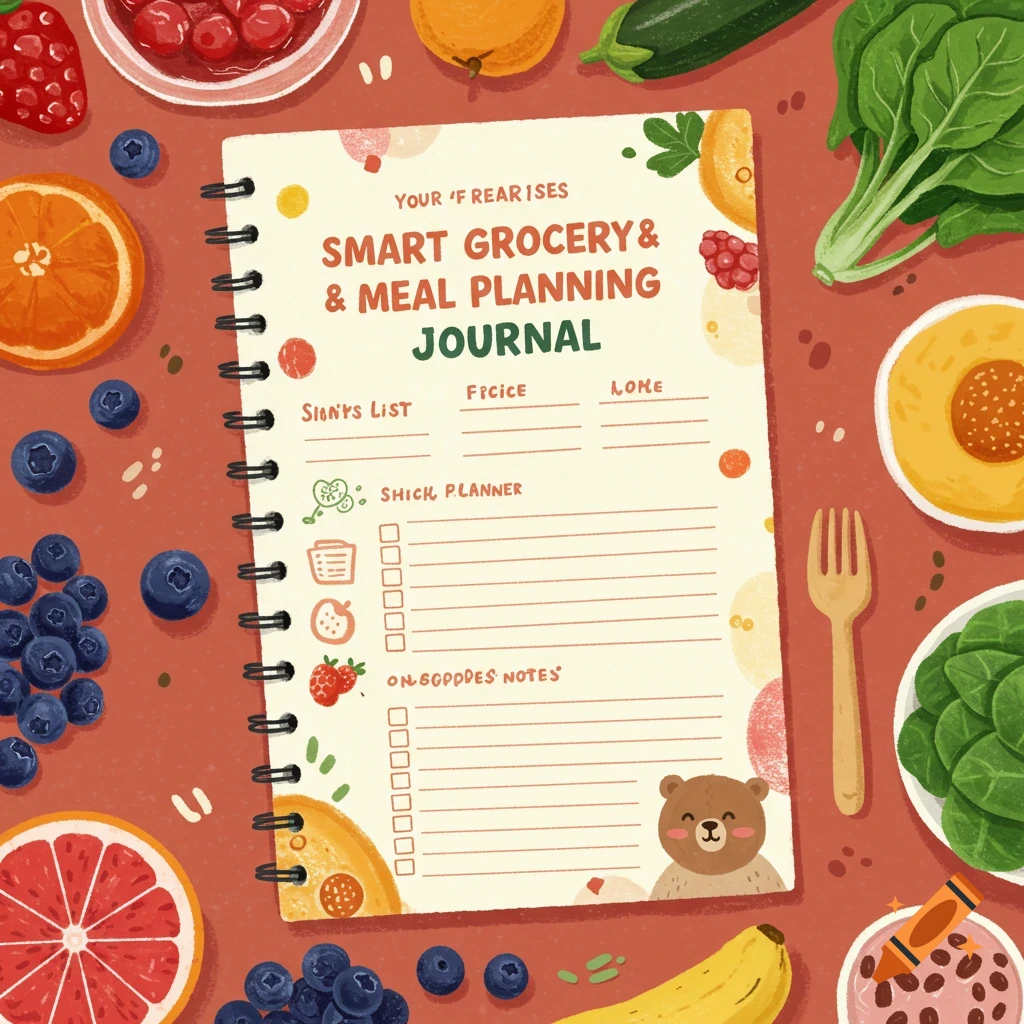 Smart Grocery & Meal Planning Journal on Craiyon