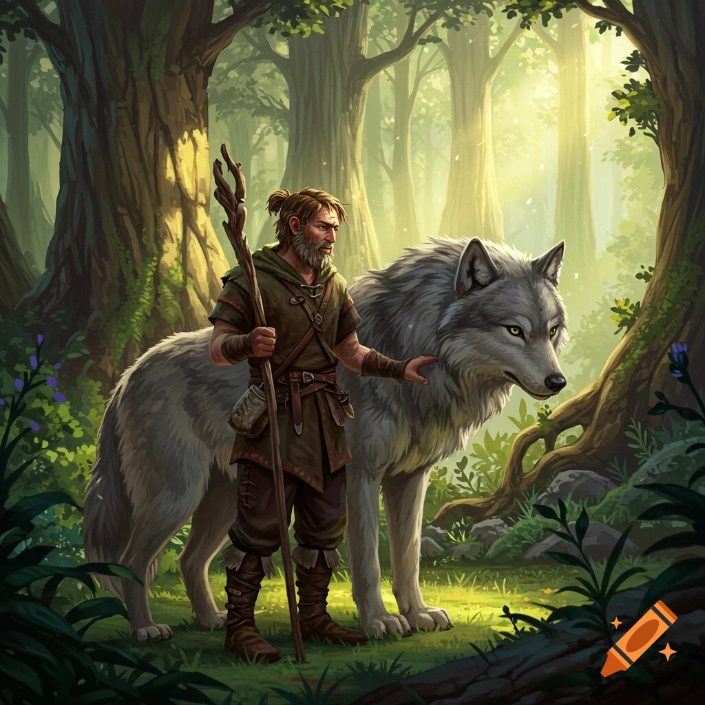 A werewolf wearing a Hawaiian shirt sips a cocktail at a tiki bar. on ...