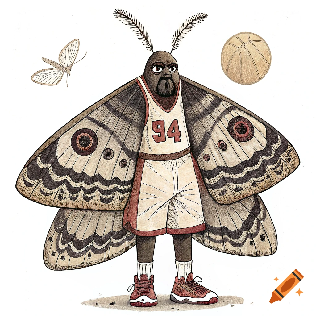 Illustration of a person in a basketball jersey with praying mantis ...