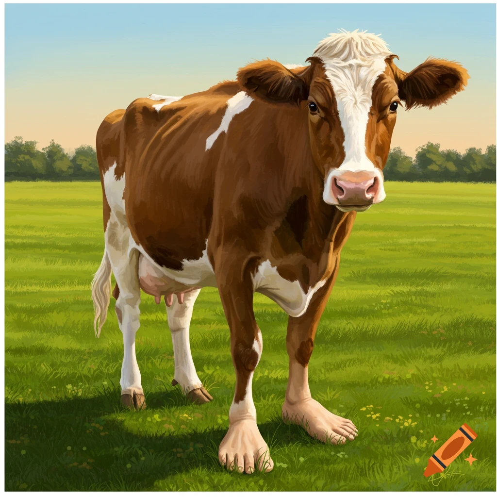 A cow with an Austrian cow bell stands in an alpine meadow with ...