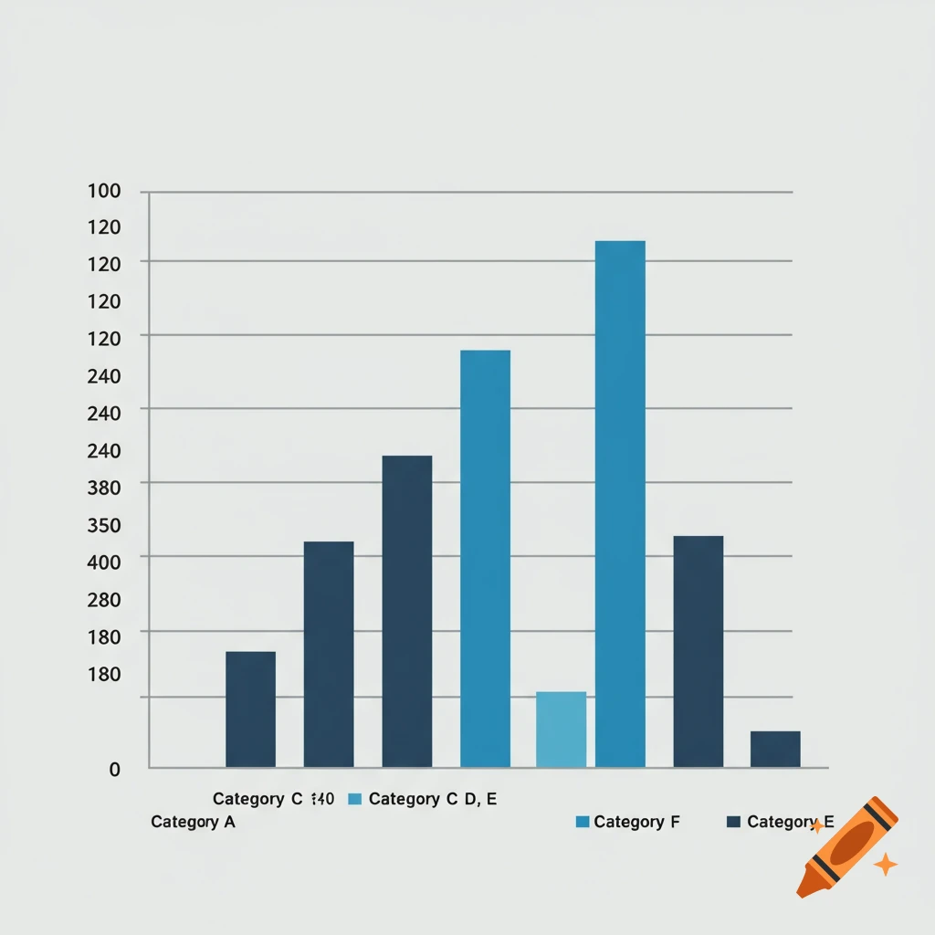 Clean modern bar chart comparing five categories on Craiyon
