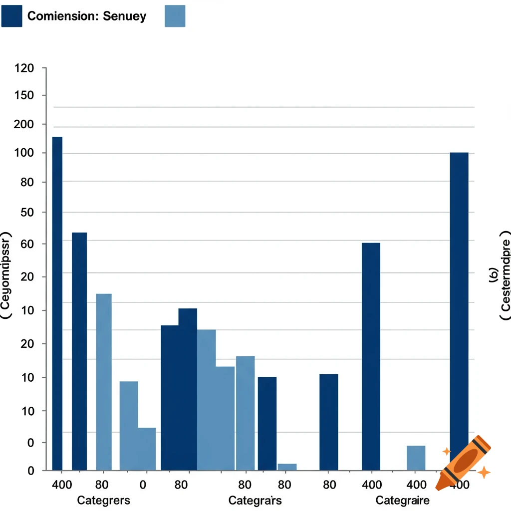 Sleek bar chart comparing five categories: A, B, C, D, and E. on Craiyon