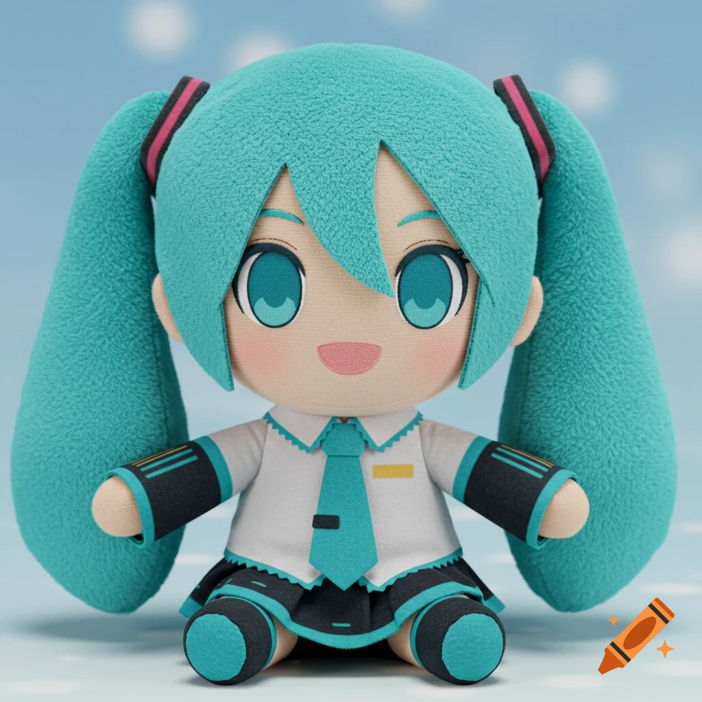 Hatsune Miku plush on Craiyon