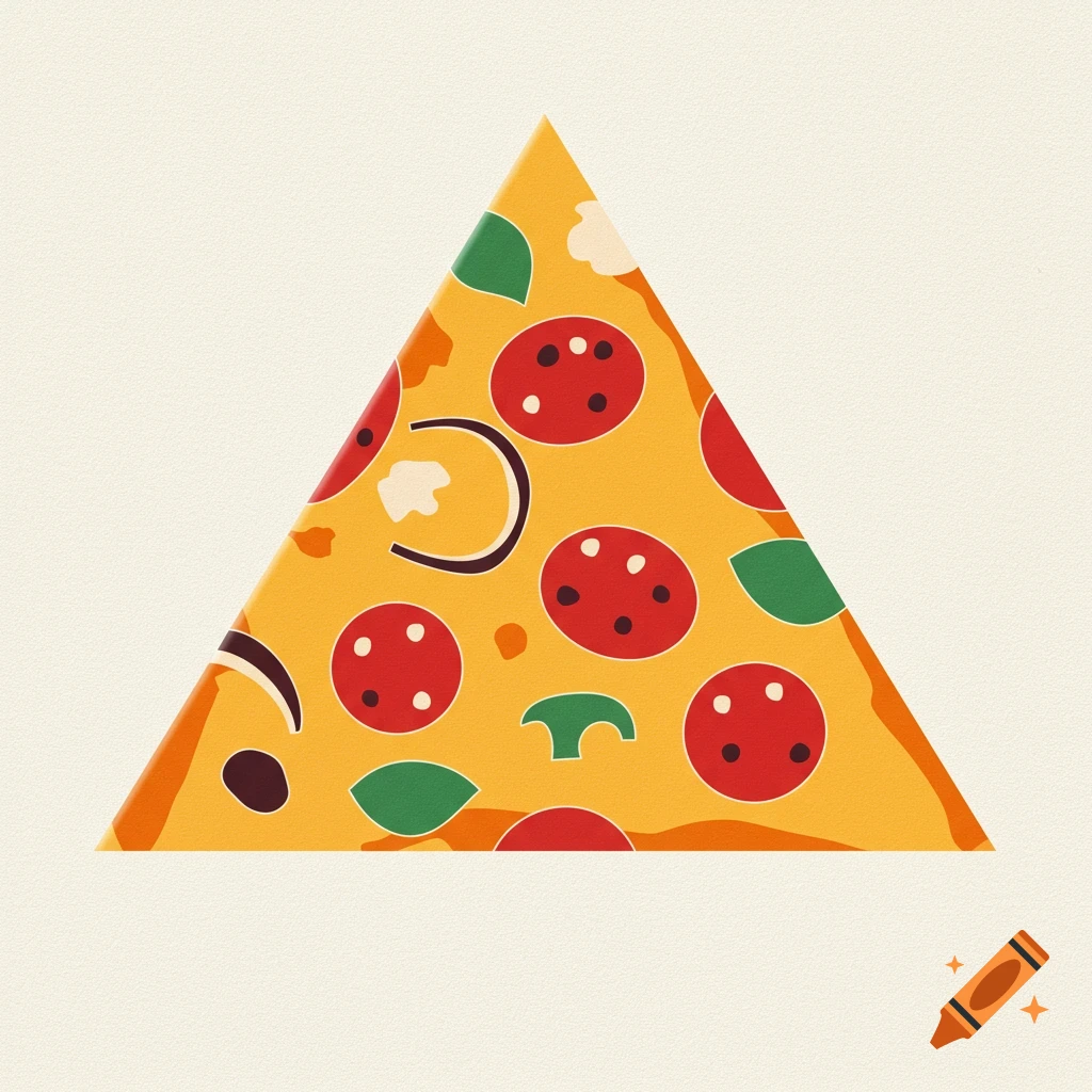 Abstract geometric pizza slice on Craiyon