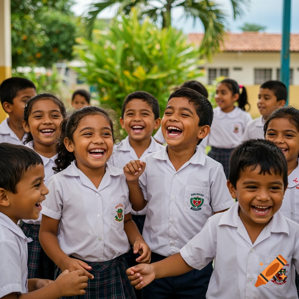 Elementary School students from Panama on Craiyon