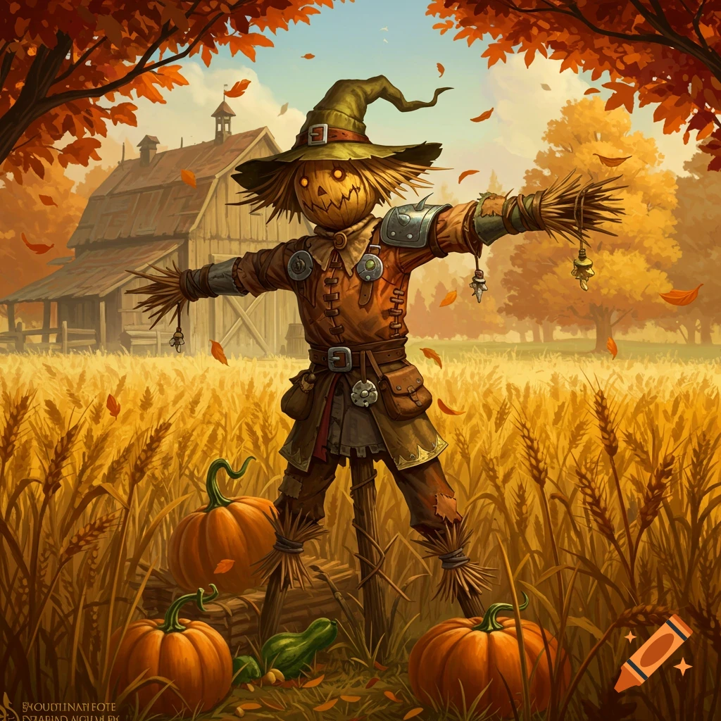 Dungeons and dragons scarecrow harvest themed on Craiyon