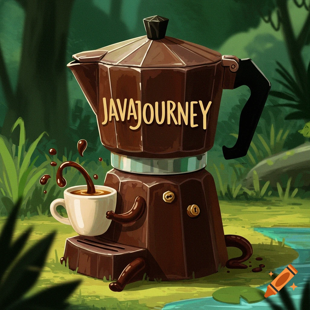 JavaJourney portable coffee maker advertisement on Craiyon