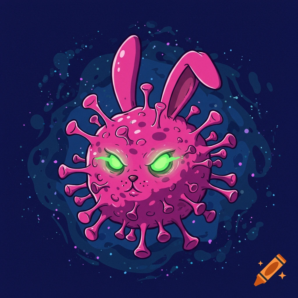 Illustration of a rabbit virus on Craiyon